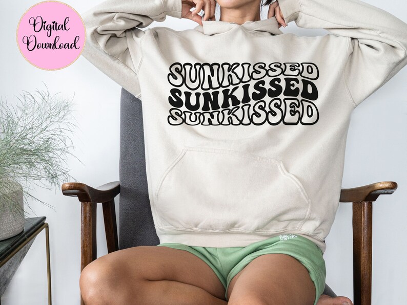 Sunkissed Svg Wavy Letters Vintage Retro Font Beach Sunshine Etsy