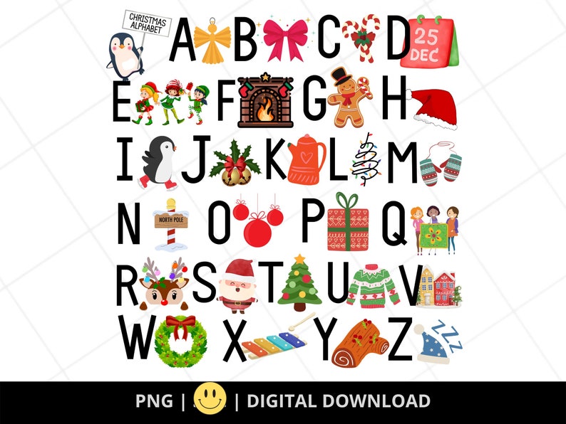 Teacher Alphabet PNG Bundle: Fall, Halloween, Christmas (digital ...