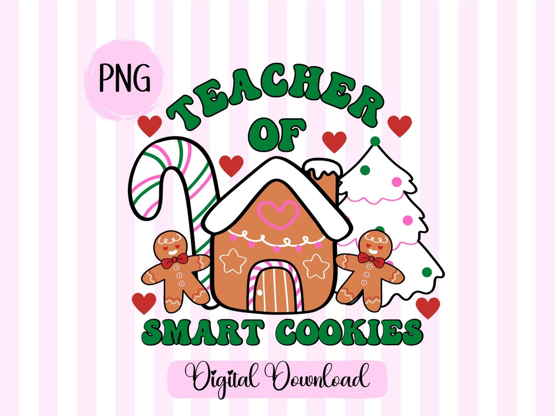 Christmas Teacher PNG Teacher of Smart Cookies Christmas Santa Retro ...