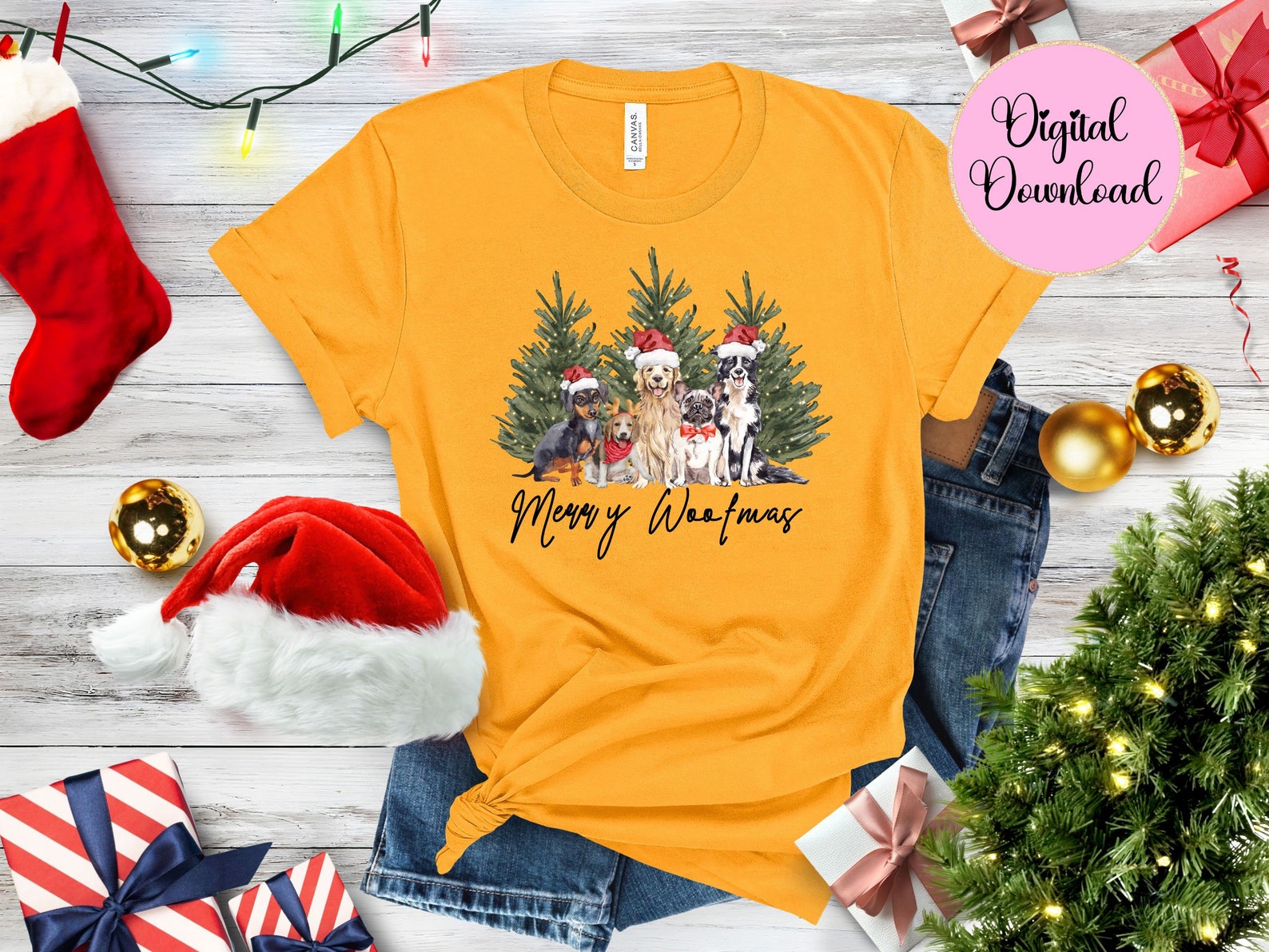 Merry Woofmas PNG: Christmas Dog Clipart (digital Download) - Etsy