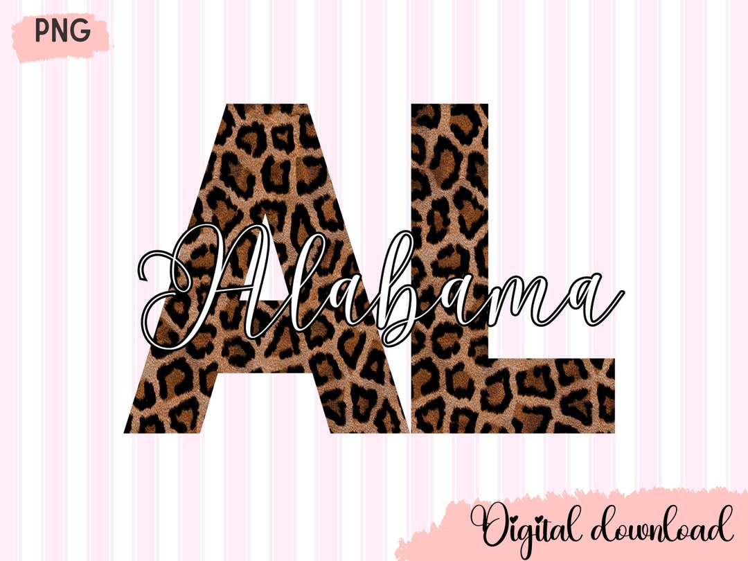Leopard Print Alabama Png Alabama Png Vintage Alabama State - Etsy