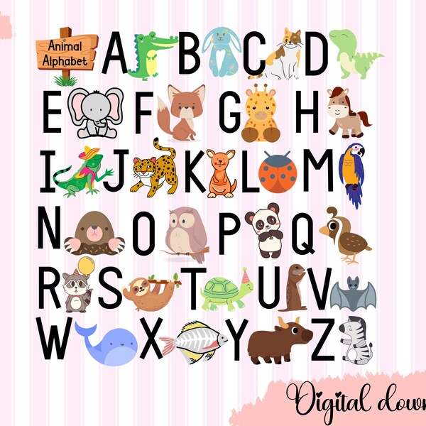 Animal Alphabet - Etsy