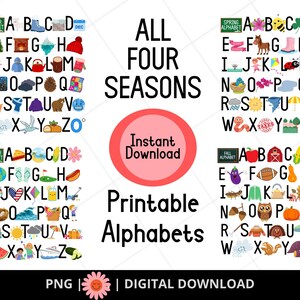 ABC Printable Seasons Spring Summer Fall Winter Png Pre-k Teacher Png ...