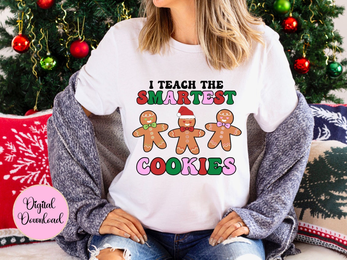 Christmas Teacher PNG Teacher of Smart Cookies Christmas Santa - Etsy