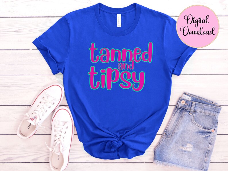 Tanned and Typsy PNG: Wavy Retro Font, Summer Beach Clipart (digital ...