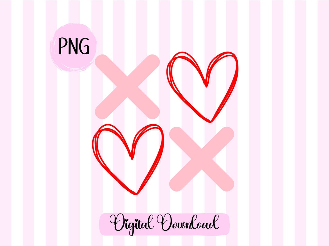 3 Colors XOXO PNG SVG Bundle Valentine's Sublimation Hearts and X's ...