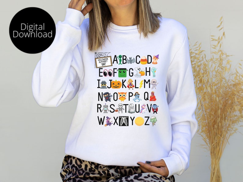 Halloween Alphabet PNG: Teacher Fall Shirt Design (digital Download) - Etsy