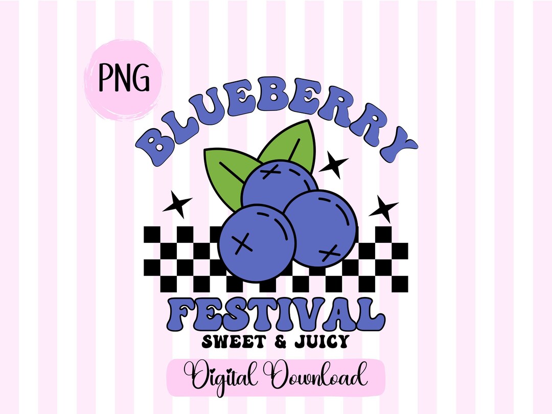 Blueberry Festival Png Summertime Png Wavy Letter Vintage Retro Font ...
