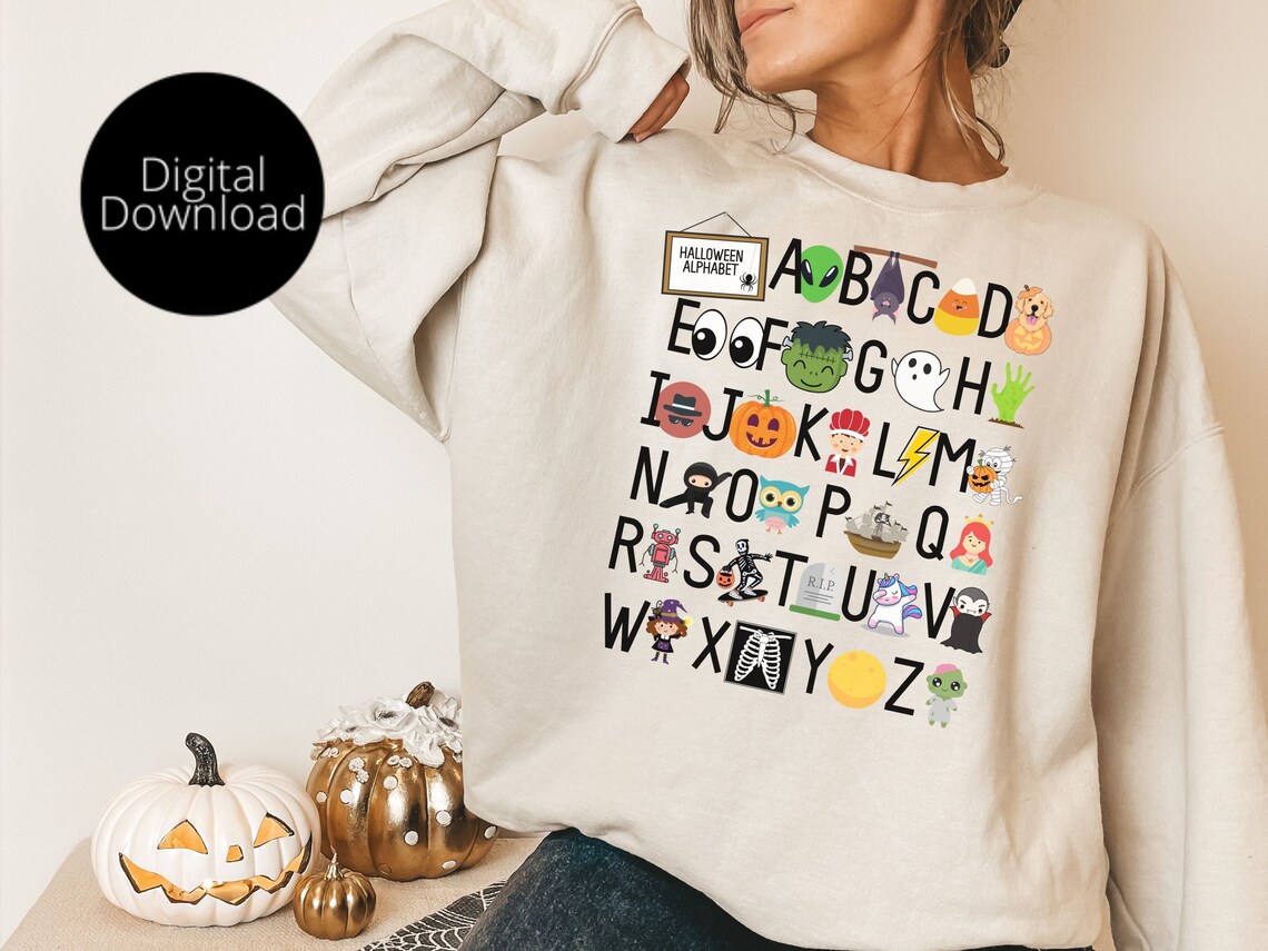 Halloween Teacher Png Halloween Alphabet PNG Teacher Png - Etsy