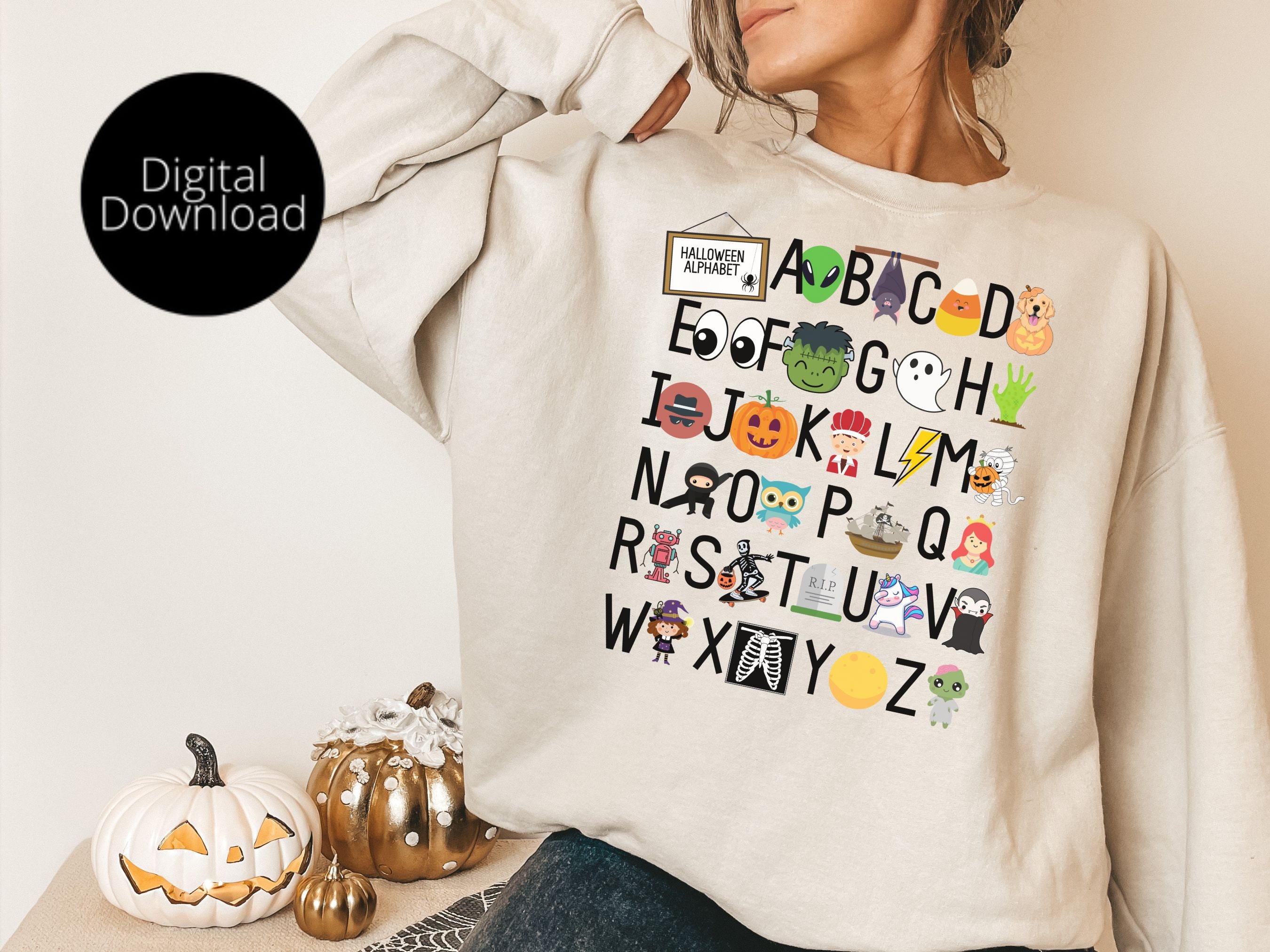 Halloween Teacher Png Halloween Alphabet PNG Teacher Png - Etsy