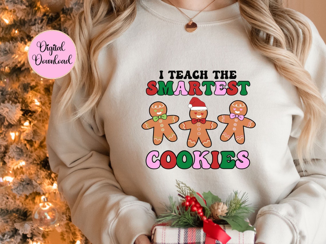 Christmas Teacher PNG Teacher of Smart Cookies Christmas Santa - Etsy