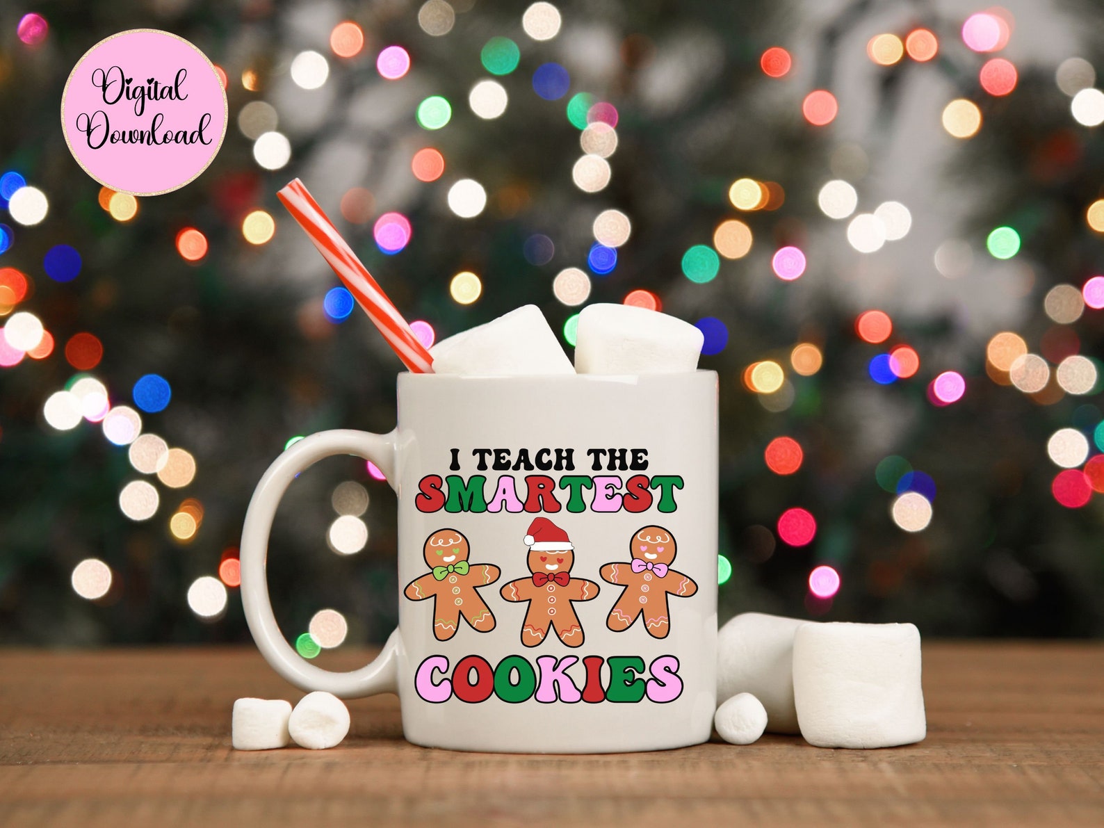Christmas Teacher PNG Teacher of Smart Cookies Christmas Santa - Etsy