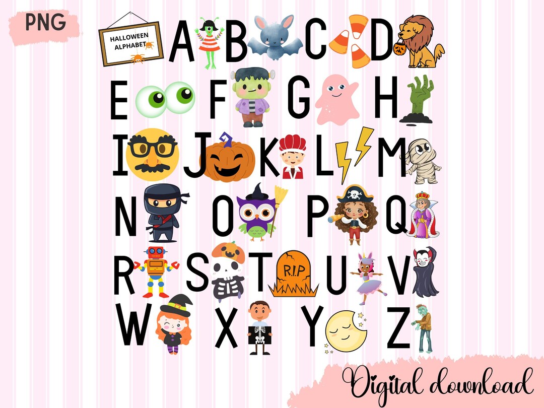Halloween Teacher Png Halloween Alphabet PNG Teacher Png - Etsy