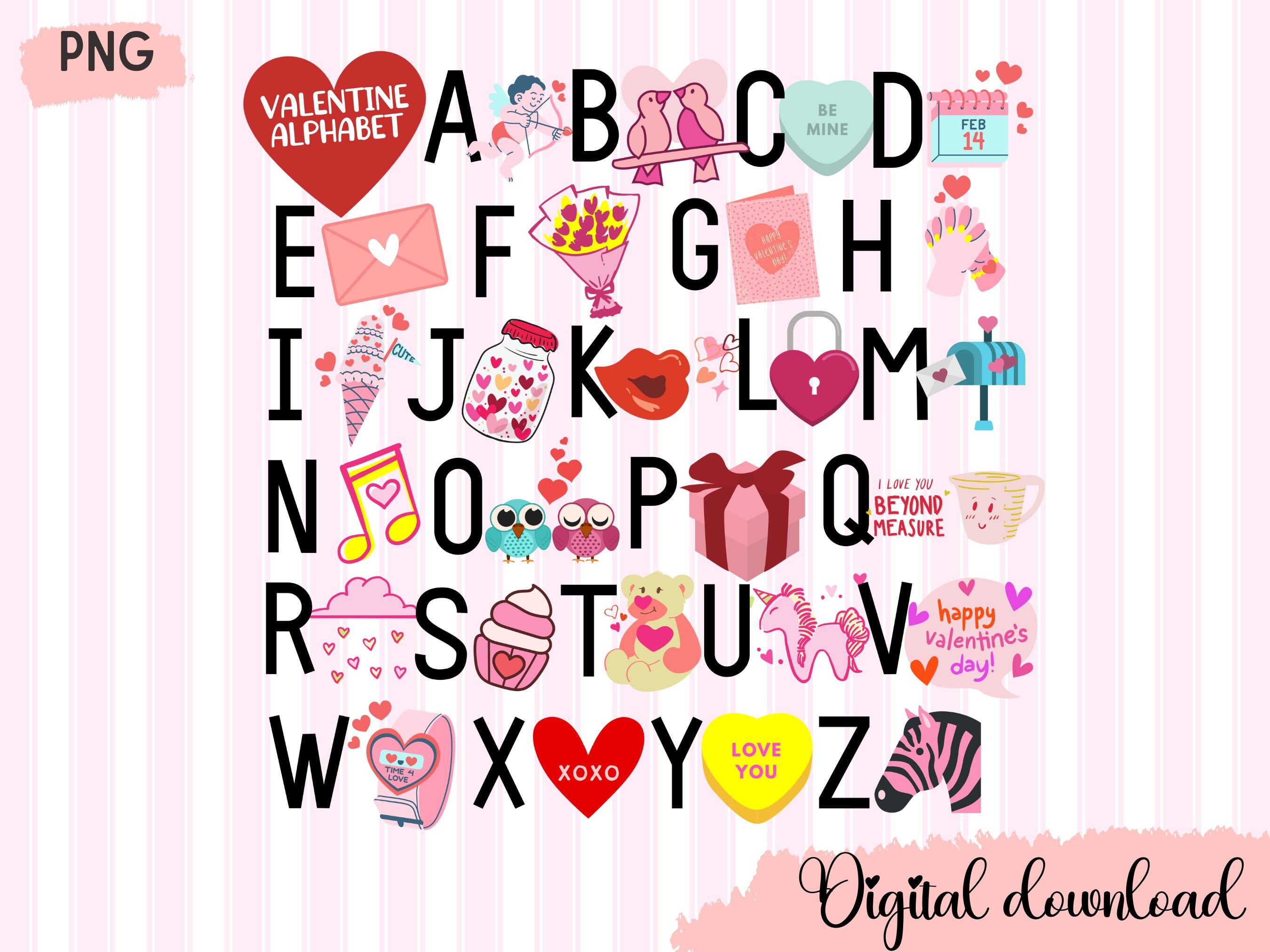 Valentine Teacher Png Valentine Alphabet PNG Teacher Png - Etsy
