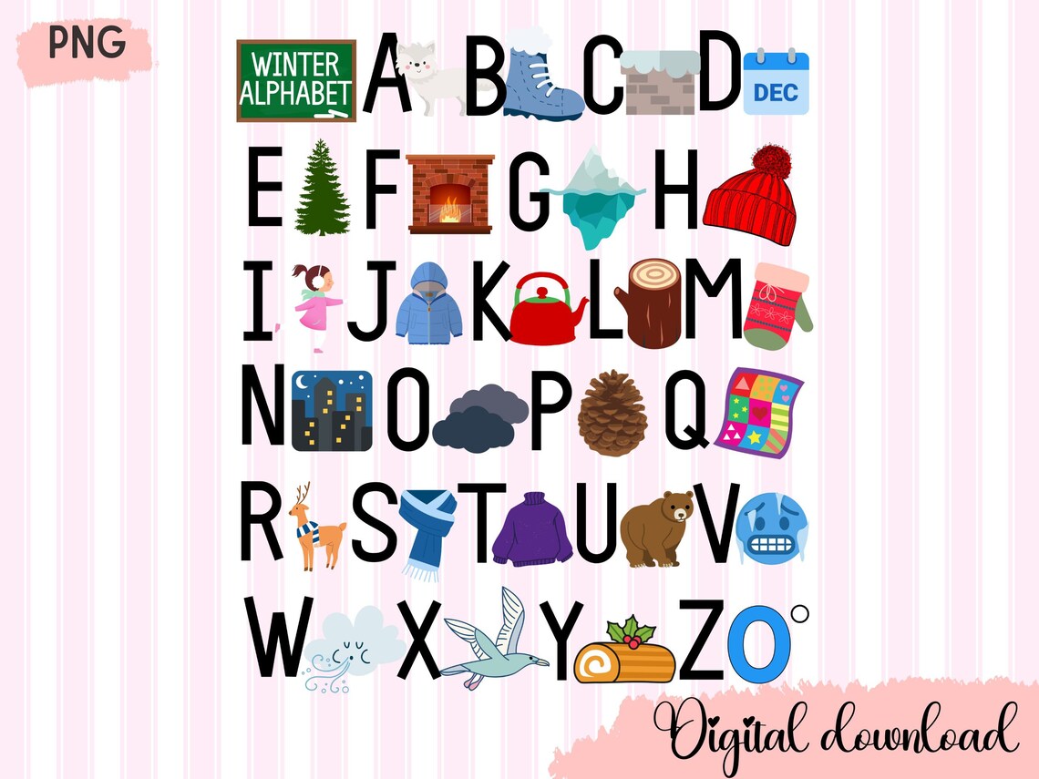 Winter Teacher Png Alphabet PNG Teacher Png Teacher Holiday - Etsy