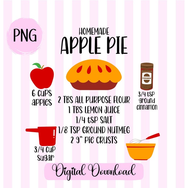 Apple Pie Recipe Svg - Etsy