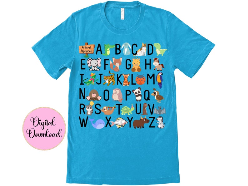 Animal Alphabet Png ABC Animal Shirt PNG Teacher Png - Etsy