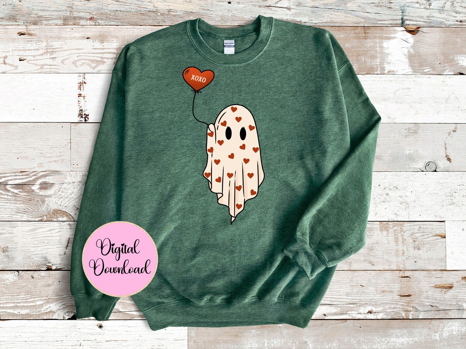 Valentines Ghost PNG: Heart Balloon, XOXO (digital Download) - Etsy