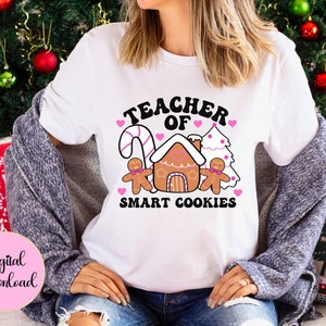 Christmas Teacher PNG: Retro Gingerbread House, Smart Cookies (digital ...