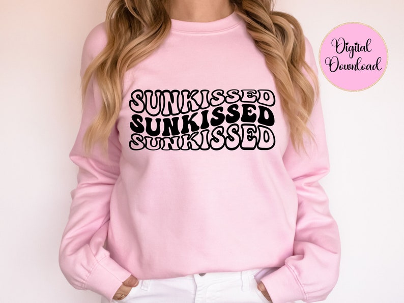 Sunkissed Svg Wavy Letters Vintage Retro Font Beach Sunshine Etsy