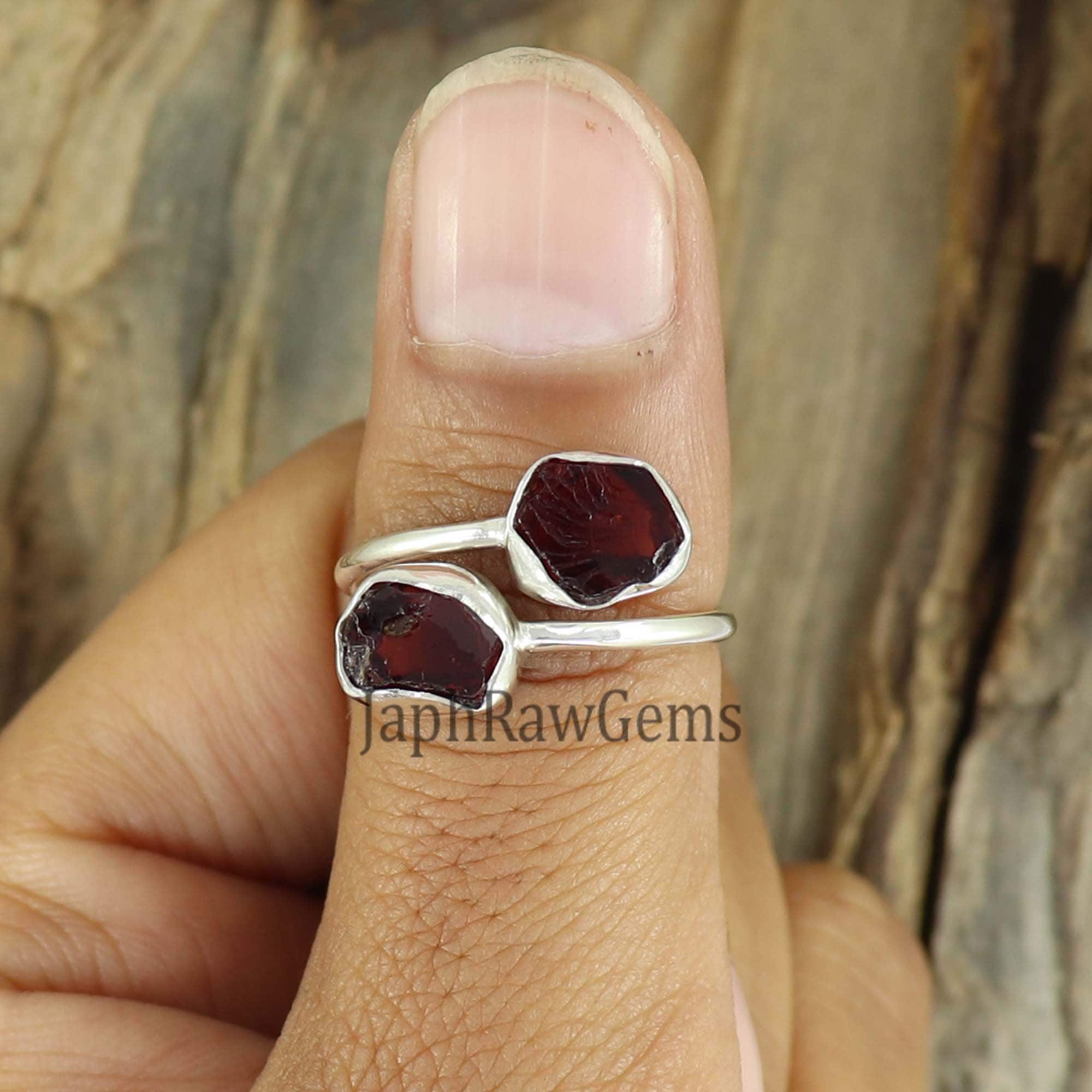 Raw garnet ring store