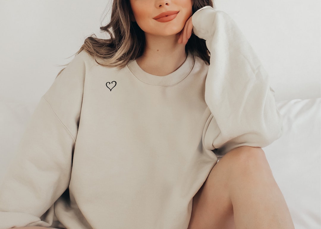 Lily Broken Heart Embroidered Sweatshirt - Etsy