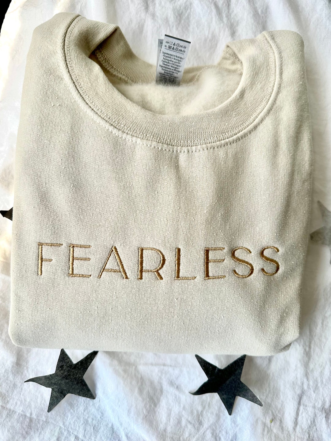 Fearless Embroidered Sweater, Fearless Sweatshirt - Etsy