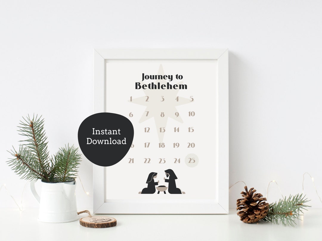 Nativity Advent Calendar Printable: Journey to Bethlehem (digital ...