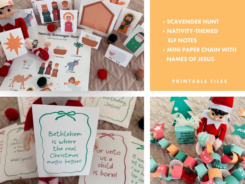 Christian Elf Activity Kit | Nativity Focused Christmas Printables ...