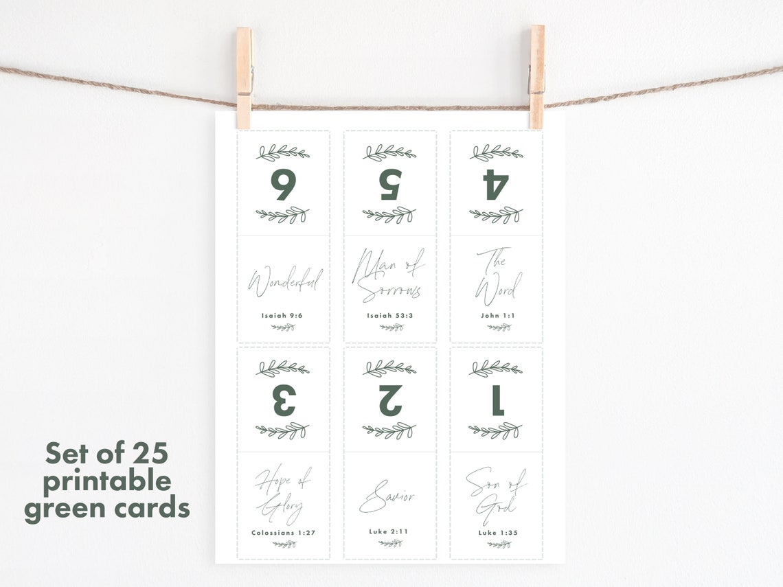 25 Names of Jesus Advent Cards Names of Jesus Christmas - Etsy
