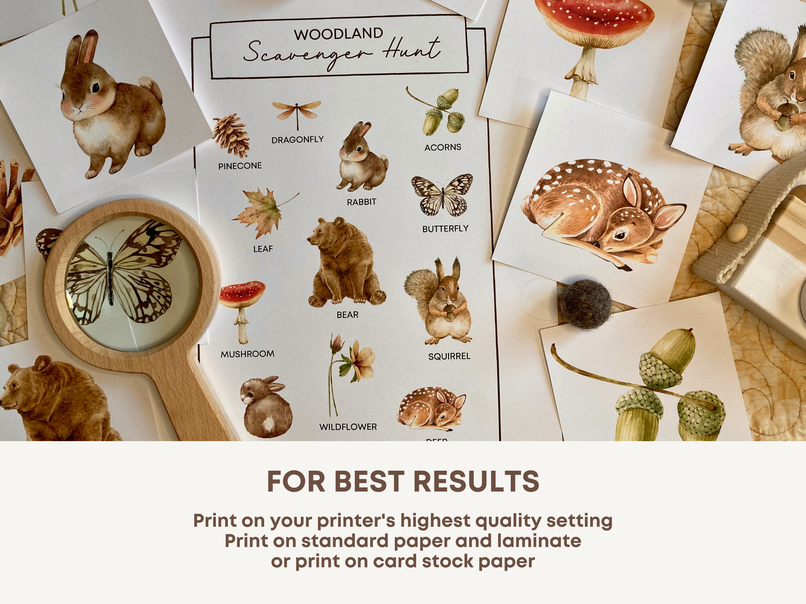 Printable Woodland Forest Animal Scavenger Hunt for Toddler and ...