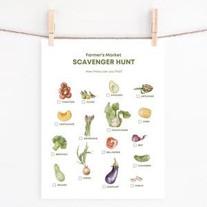 Printable Farmer's Market Scavenger Hunt for Toddler and Preschool ...