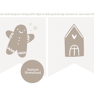 DIGITAL PRINTABLE Gingerbread Garland Gingerbread Banner Bunting Decor ...