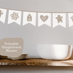 DIGITAL PRINTABLE Gingerbread Garland Gingerbread Banner Bunting Decor ...