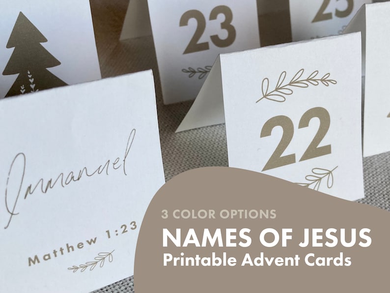 25 Names of Jesus Advent Cards, Names of Jesus Christmas Ornaments ...
