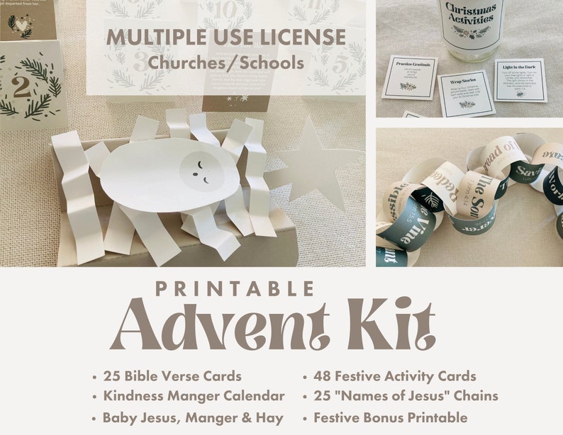 Printable Advent Calendar for Kids, Printable Advent Scripture Cards ...