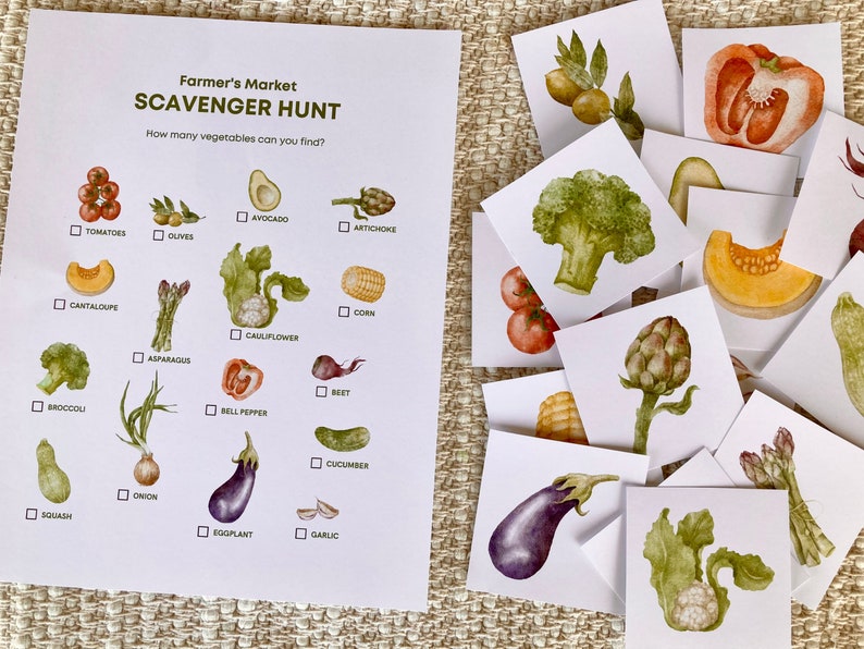 Printable Farmer's Market Scavenger Hunt for Toddler and Preschool ...