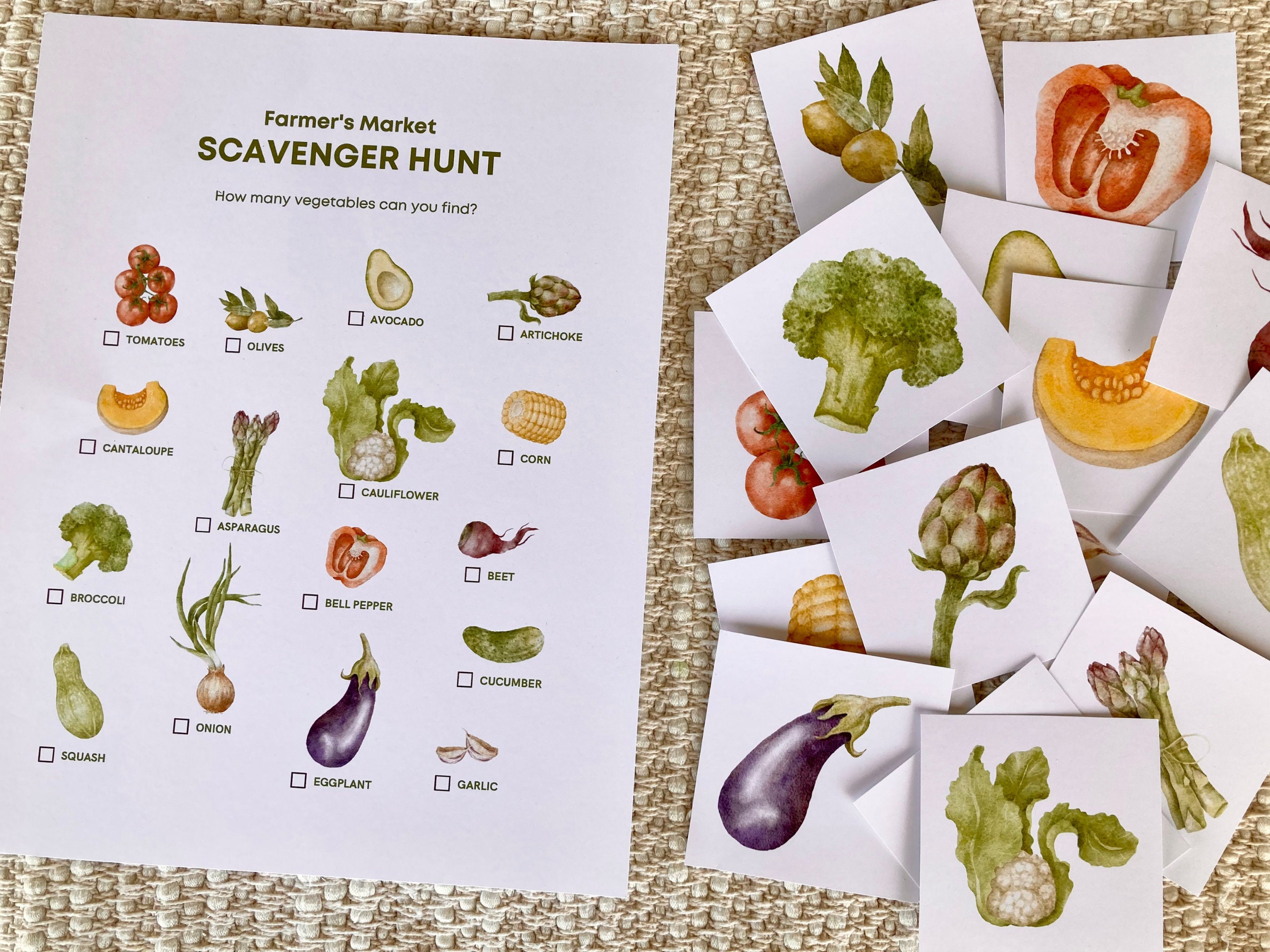 Printable Farmer's Market Scavenger Hunt for Toddler and Preschool ...