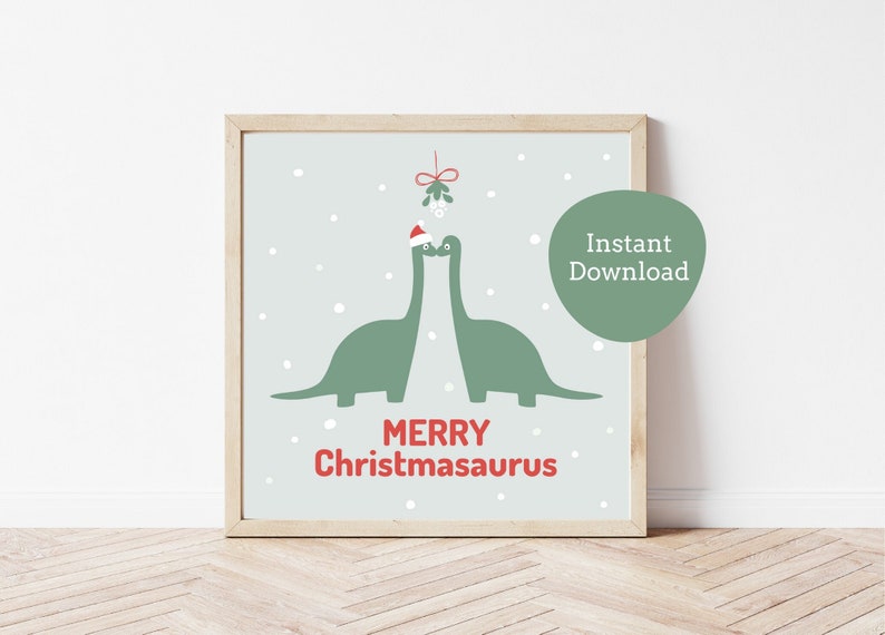 DIGITAL PRINTABLE Dinosaur Christmas Merry Christmasaurus - Etsy