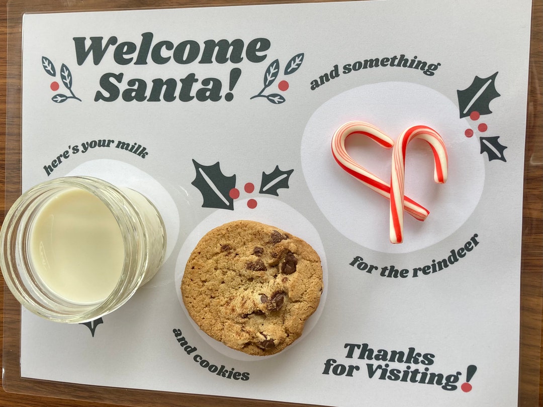 Santa Claus Placemat: Christmas Eve Cookies and Milk (printable Digital ...