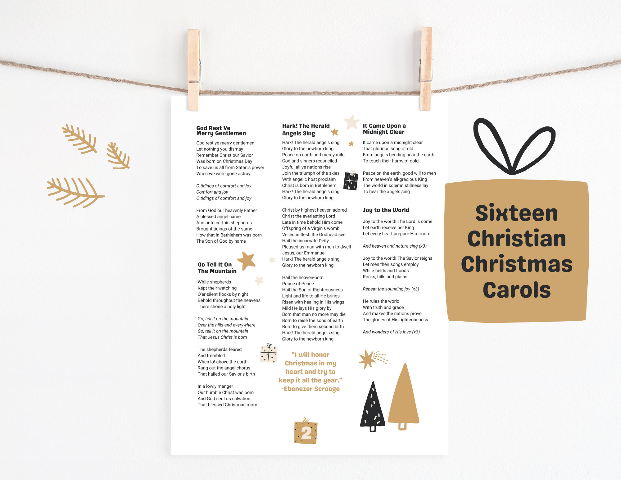 Christmas Carol Lyric Sheets: Singalong Songbook (digital Printable) - Etsy