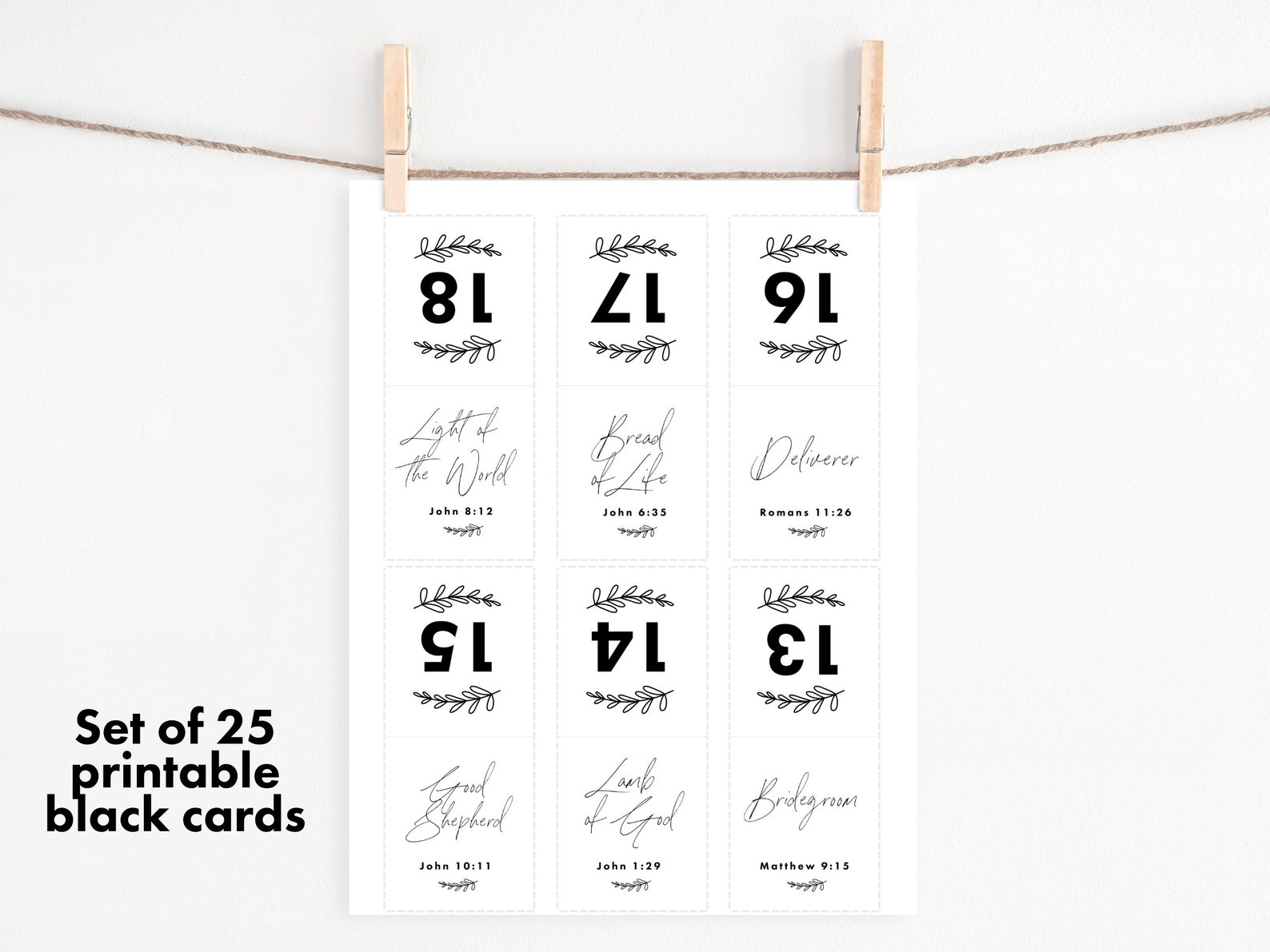 25 Names of Jesus Advent Cards, Names of Jesus Christmas Ornaments ...