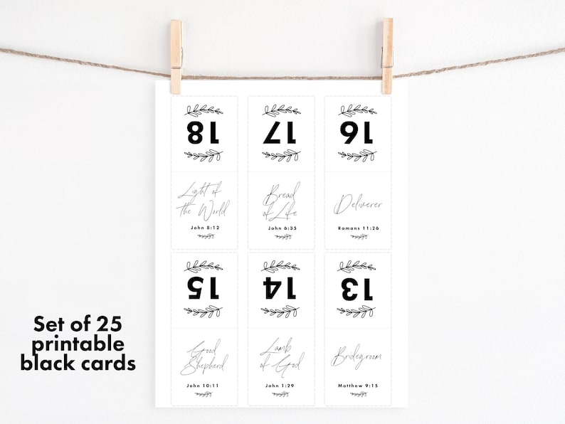 25 Names of Jesus Advent Cards, Names of Jesus Christmas Ornaments ...