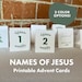 25 Names of Jesus Advent Cards, Names of Jesus Christmas Ornaments ...