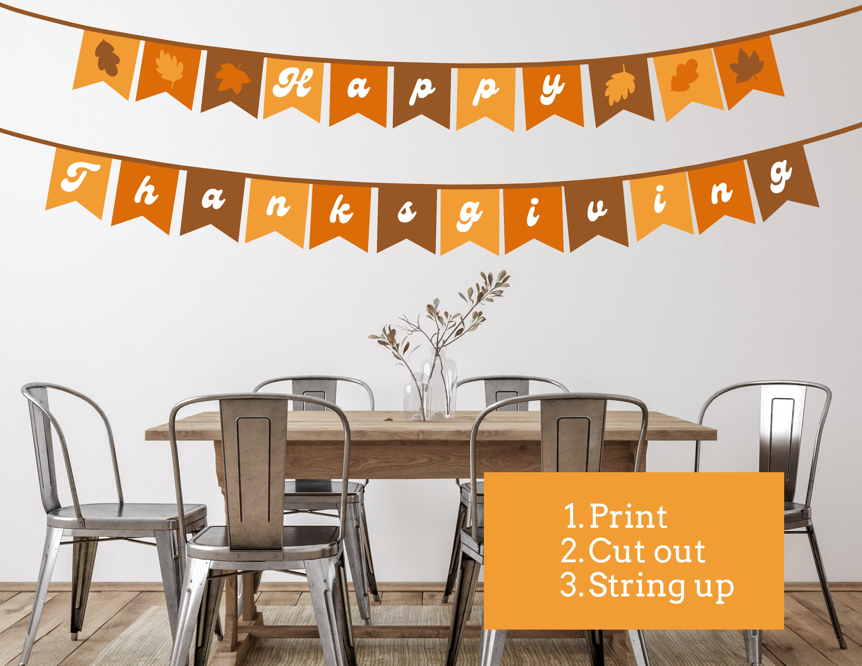 PRINTABLE Happy Thanksgiving Printable Banner, Thanksgiving ...
