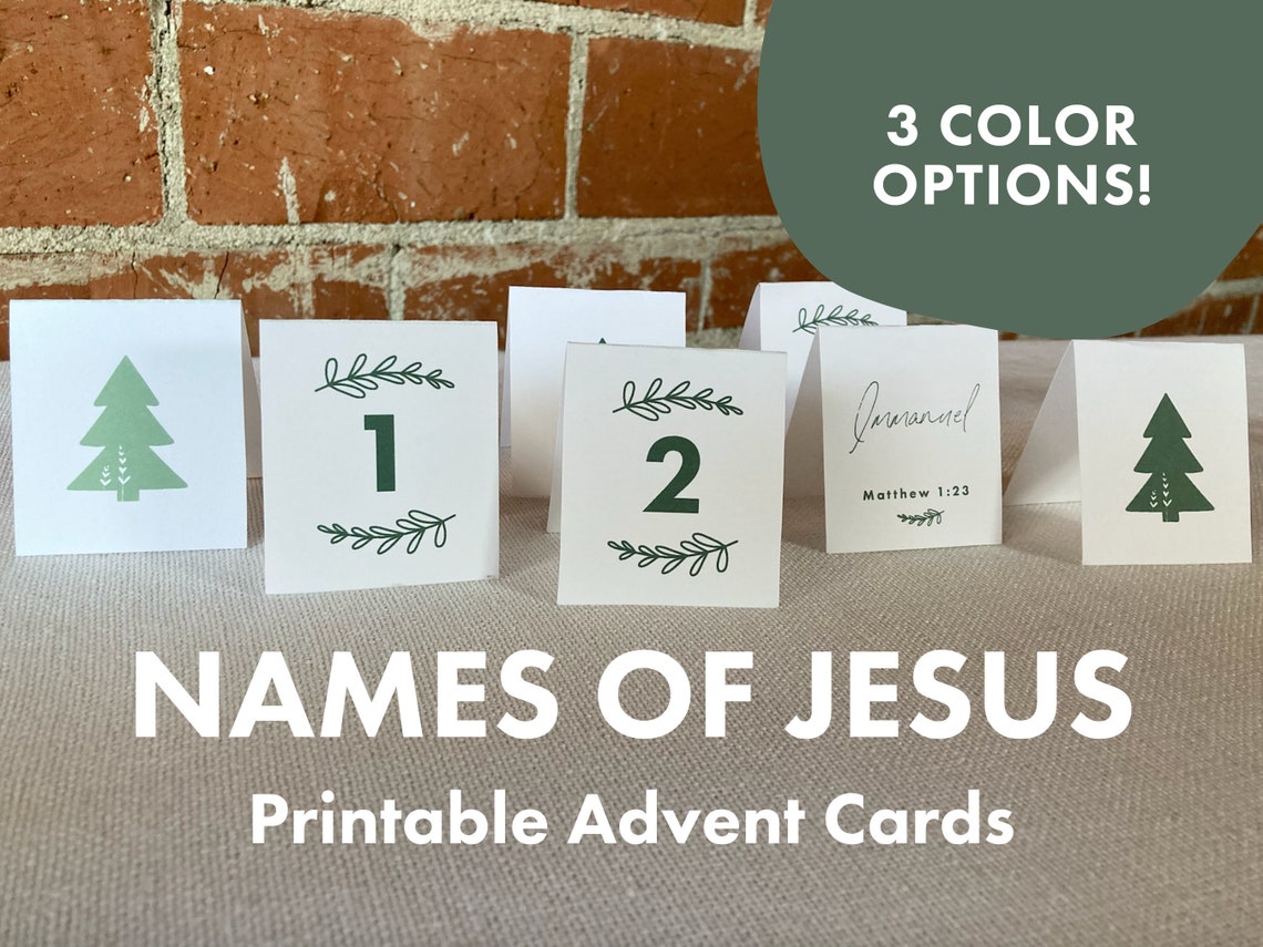 25 Names of Jesus Advent Cards Names of Jesus Christmas - Etsy
