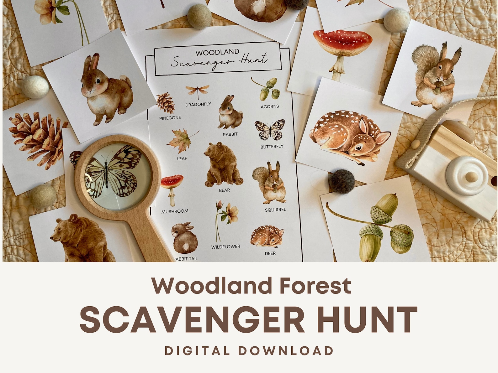Printable Woodland Forest Animal Scavenger Hunt for Toddler and ...