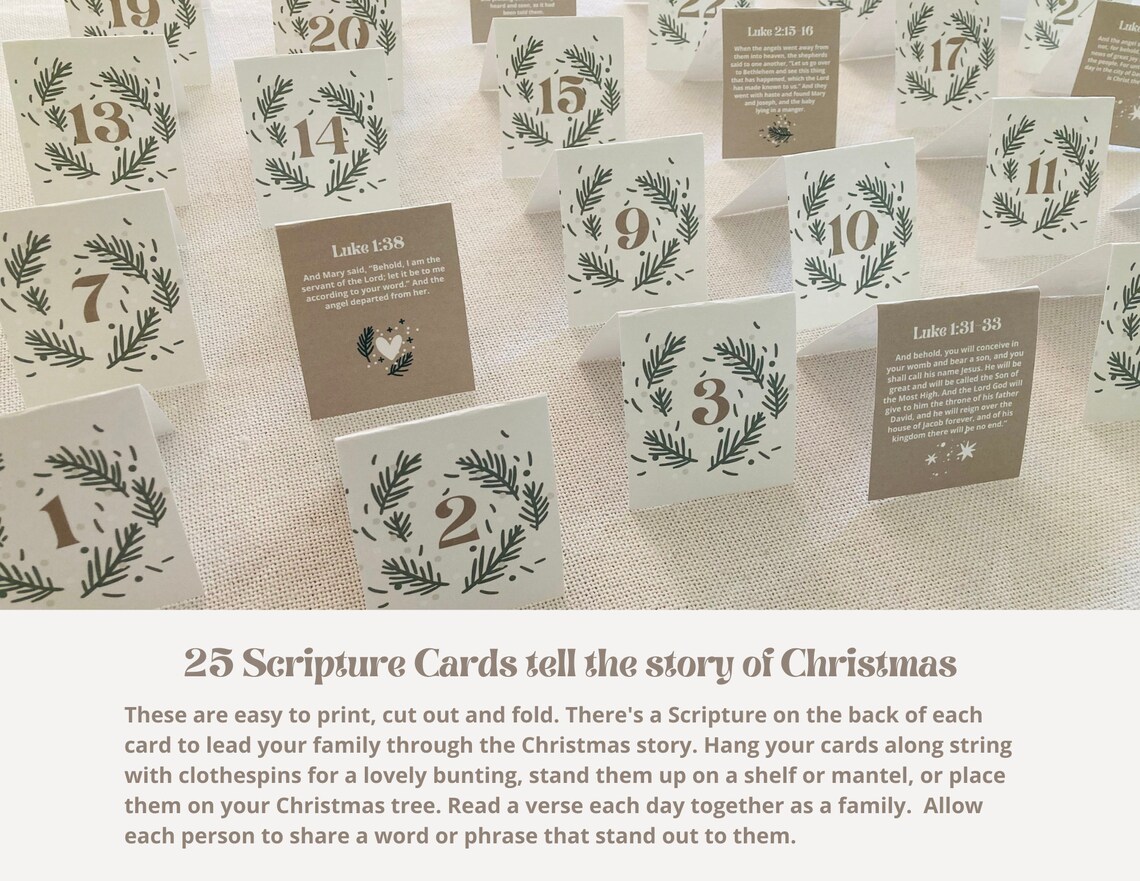 Printable Advent Calendar for Kids Printable Advent Scripture - Etsy
