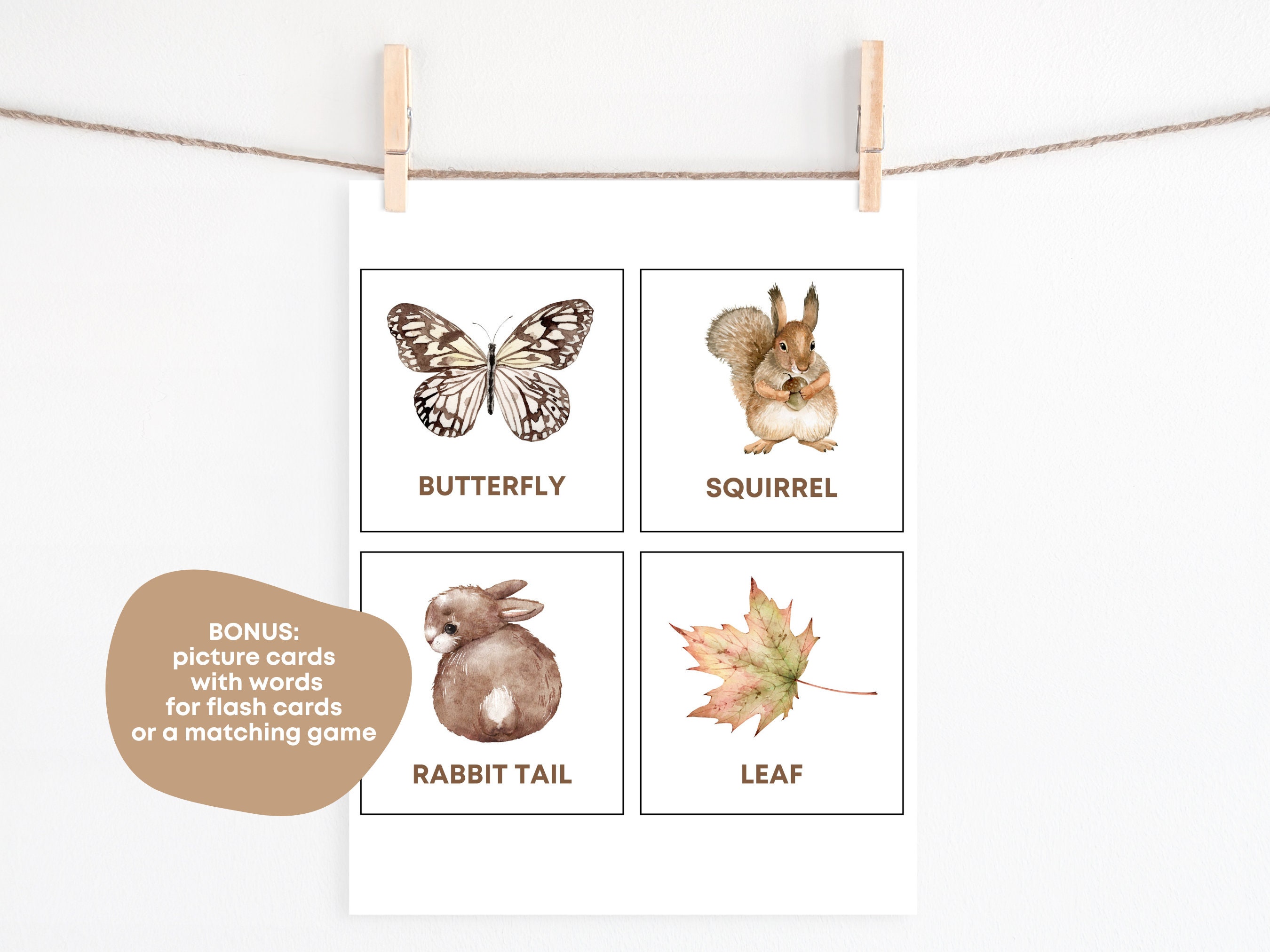 Printable Woodland Forest Animal Scavenger Hunt for Toddler and ...