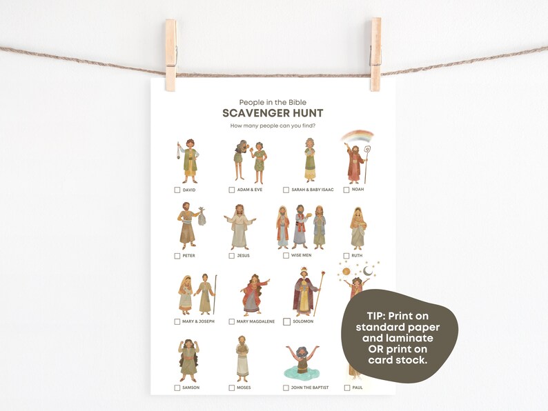 Bible Character Scavenger Hunt: Trivia & Pictures (digital Download) - Etsy